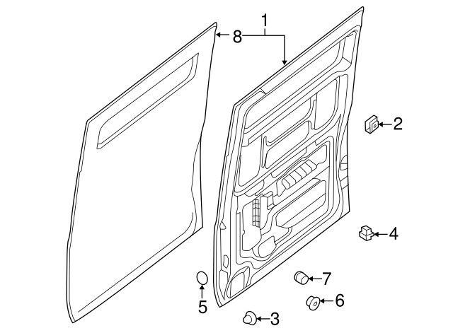 2012-2021 Nissan Door Shell Bumper 82896-1PA0A | Team Nissan Inc.