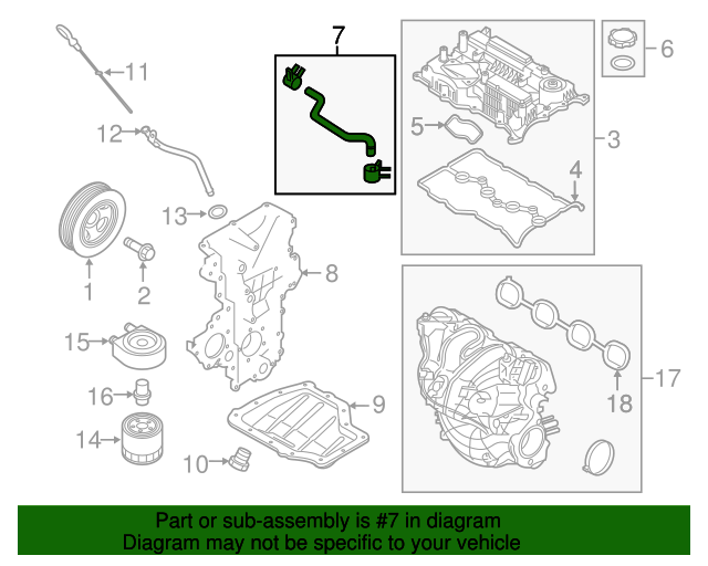 Hyundai - 26710-2B710 - Breather Tube - 2015-2019 Hyundai Sonata | OEM ...