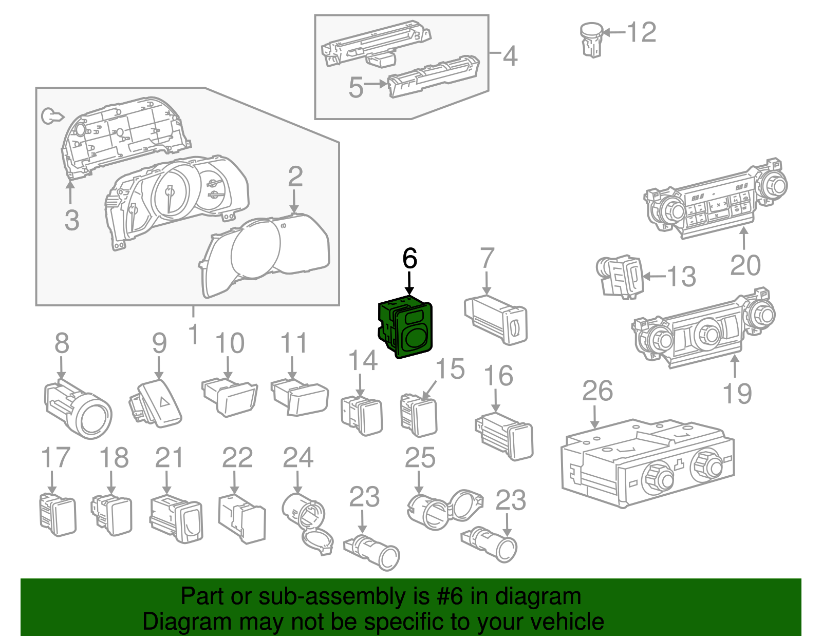 2000-2024 Toyota Mirror Switch 84870-34010 | Toyota Parts Center