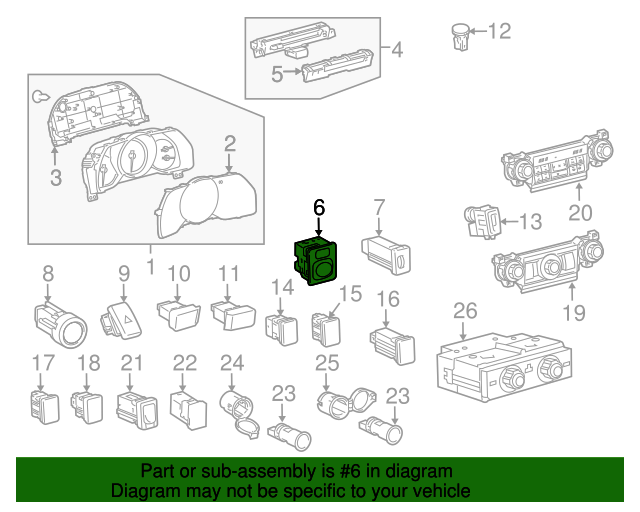 2000-2024 Toyota Mirror Switch 84870-34010 | OEM Parts Online
