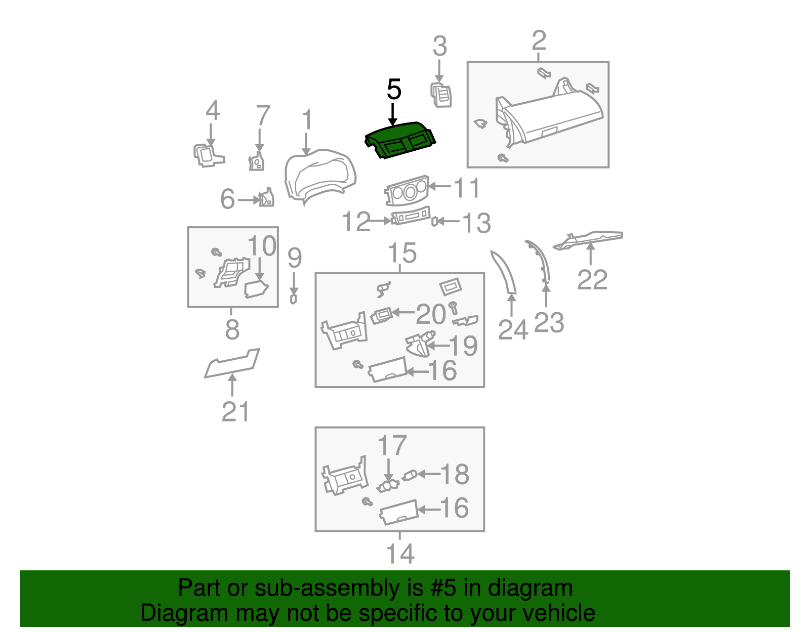 Genuine Toyota Dashboard Air Vent part# 55670-12451 for 2009-2011 ...