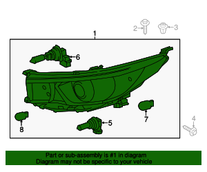 2014-2016 Toyota Highlander Headlamp Assembly 81110-0E250 | OEM Parts ...