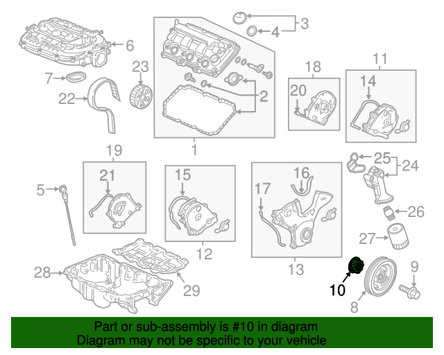 13621-5G0-A01 - Pulley, Timing Belt Drive 2013-2021 Honda | Honda Parts ...