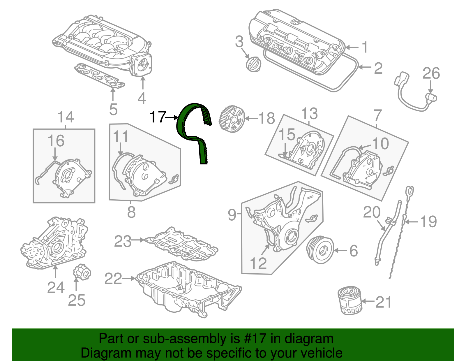 2003-2020 Acura Timing Belt 14400-RCA-A01 | Acura Automotive Parts