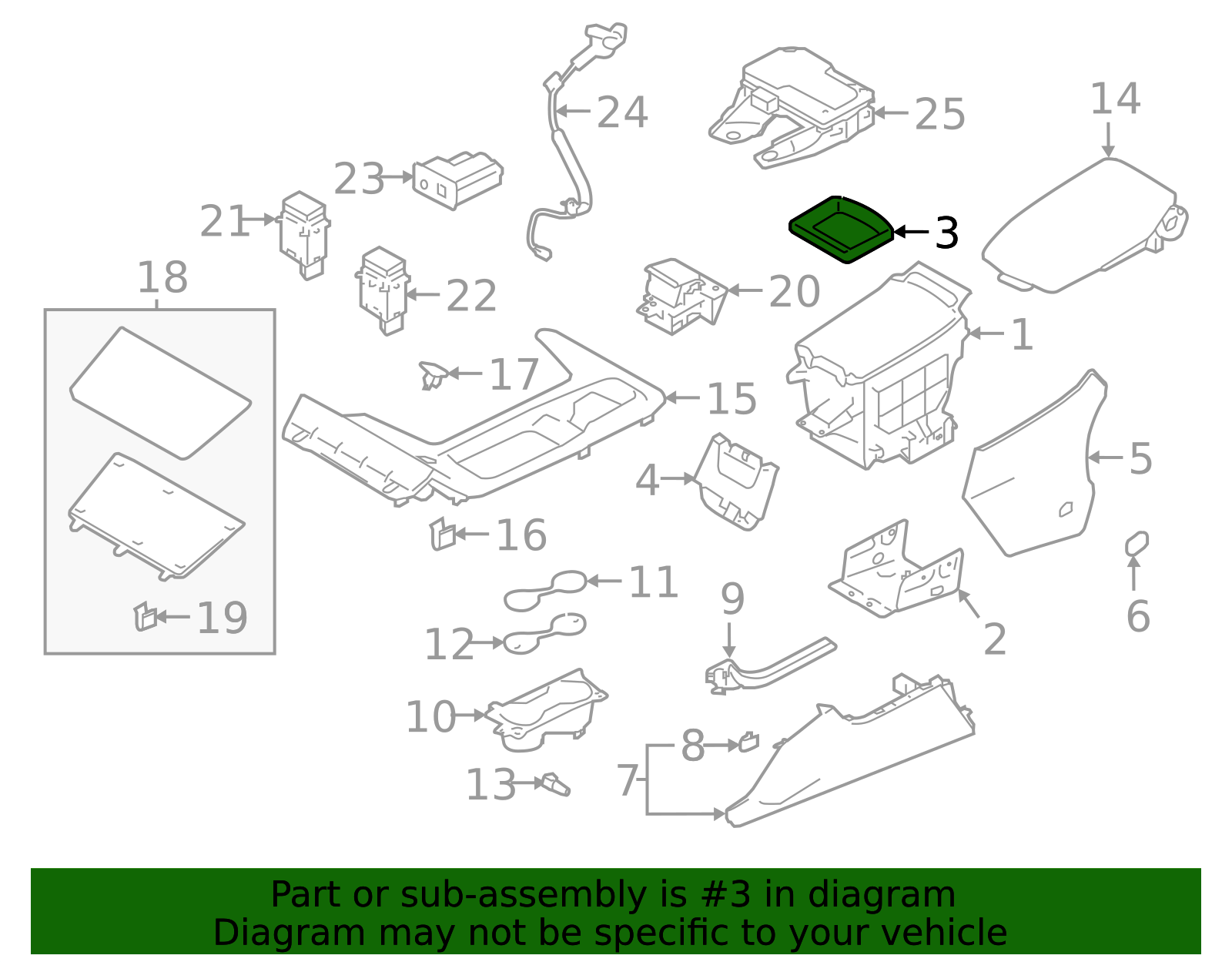 92173XC00A - High-Quality Console Tray for 2019-2024 Subaru Ascent ...