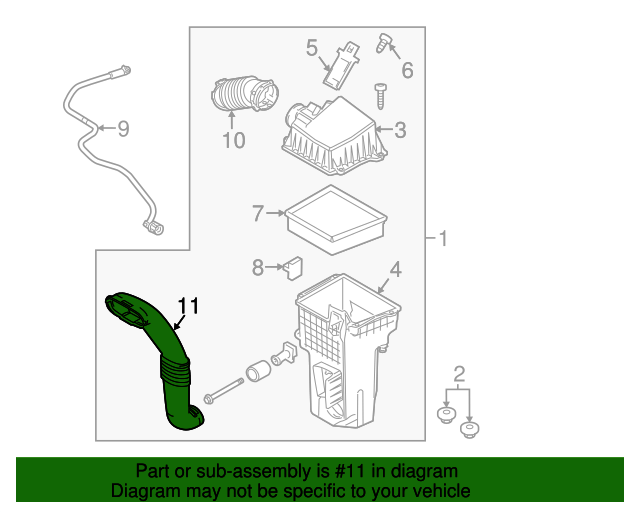 2011-2013 Ford Fiesta Air Tube BE8Z-9C675-A | TascaParts.com