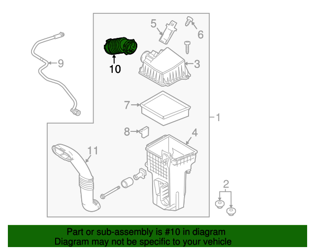 BE8Z-9A624-A - Air Inlet Tube - 2011-2013 Ford Fiesta | Lasco Auto Parts