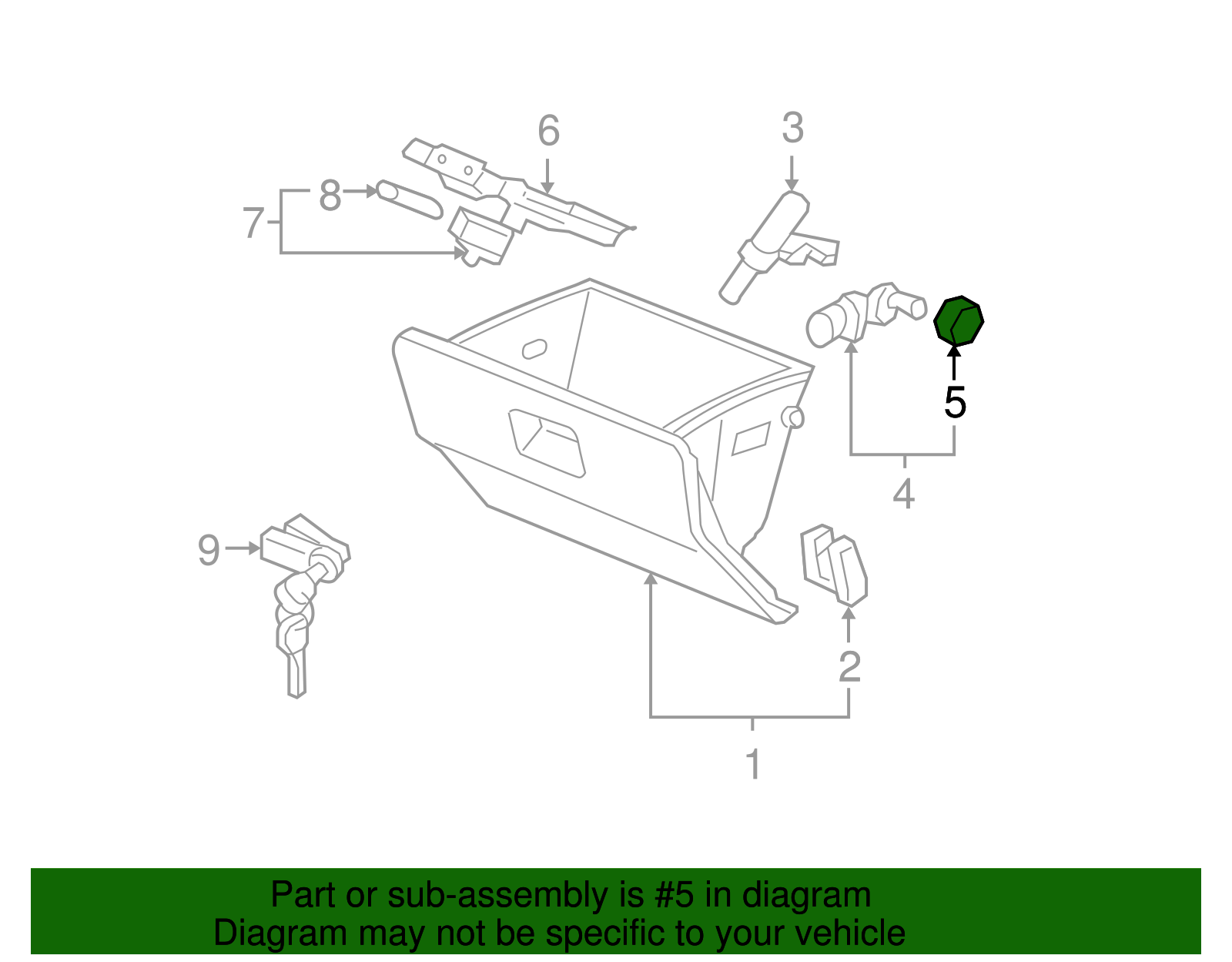 1997-2014 Honda Glove Box Assembly Stopper 66417-SA0-000 | Honda ...