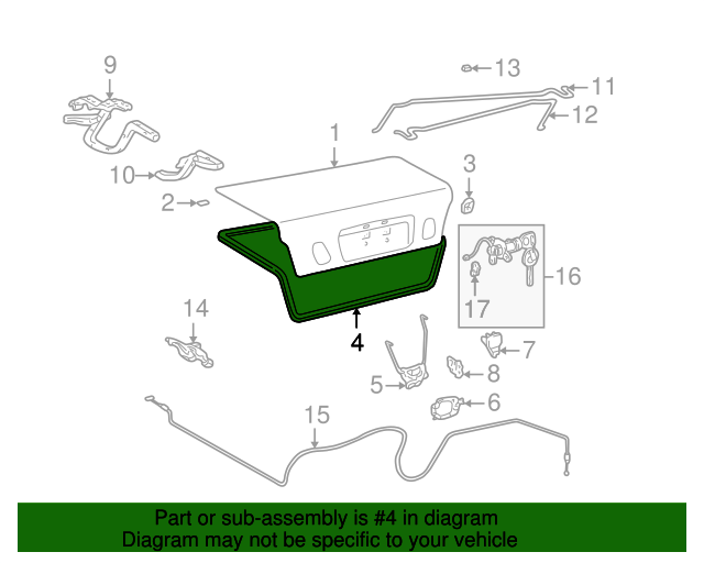 64461-53011 - Weatherstrip - 2001-2005 Lexus IS300 | DiscMonster