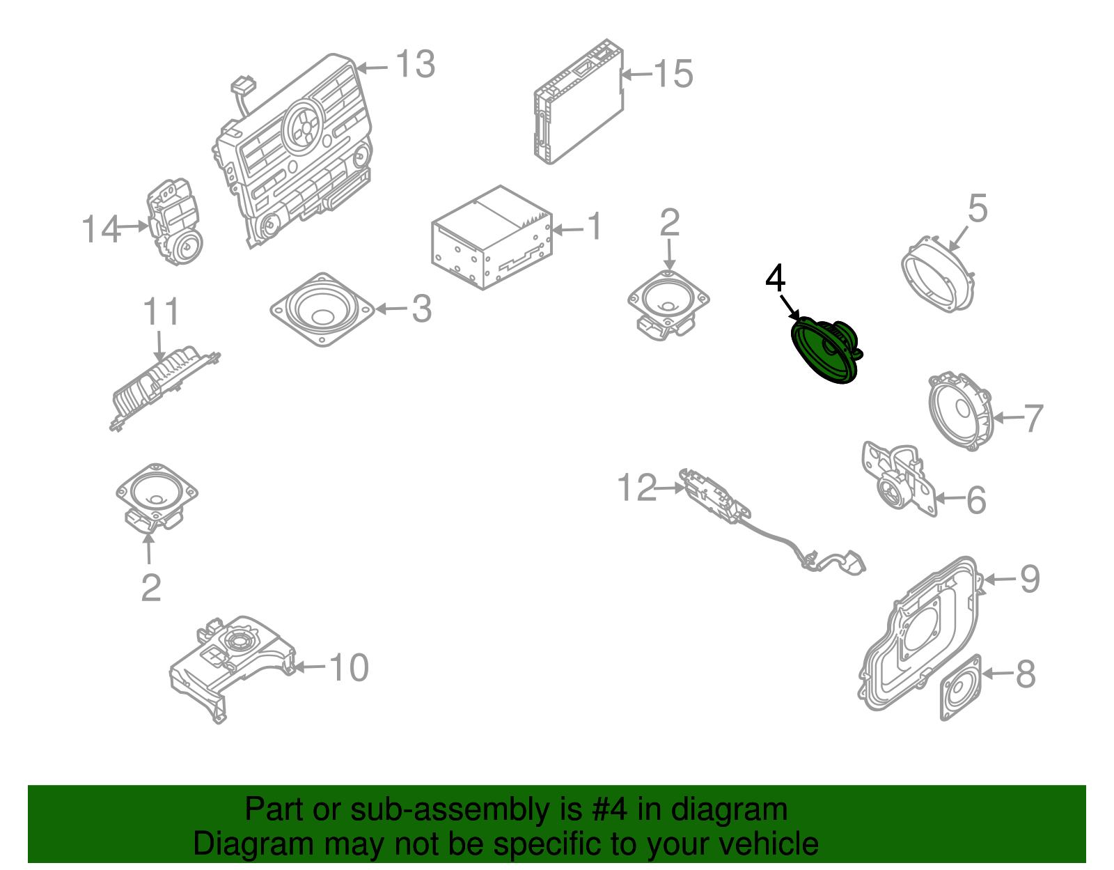 28157-7S200 - 2004-2022 Nissan - Speaker | Anicra Nissan Parts