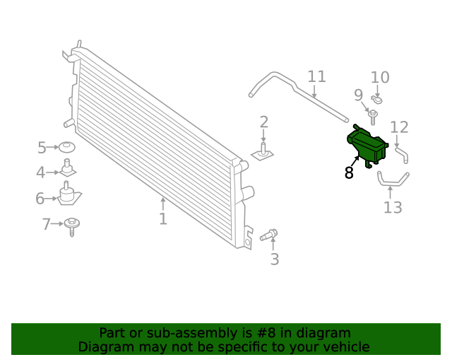 2017-2019 Ford Reservoir Tank HC3Z-8A080-D | QuirkParts