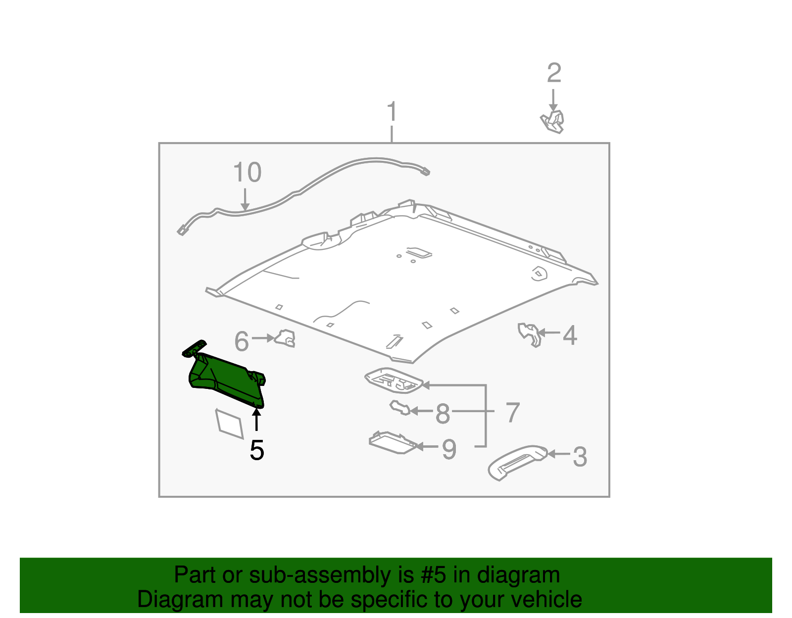 2006-2010 GM Sun-Visor - Driver's Side (LH) 15213196 | NewGMParts.com