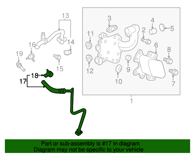 2009-2015 Cadillac CTS Engine Oil Cooler Hose 25812224 | TascaParts.com