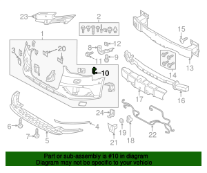 2015-2016 Audi Bumper Cover Bracket 8V5-919-268-B-1RR | OEM Parts Online
