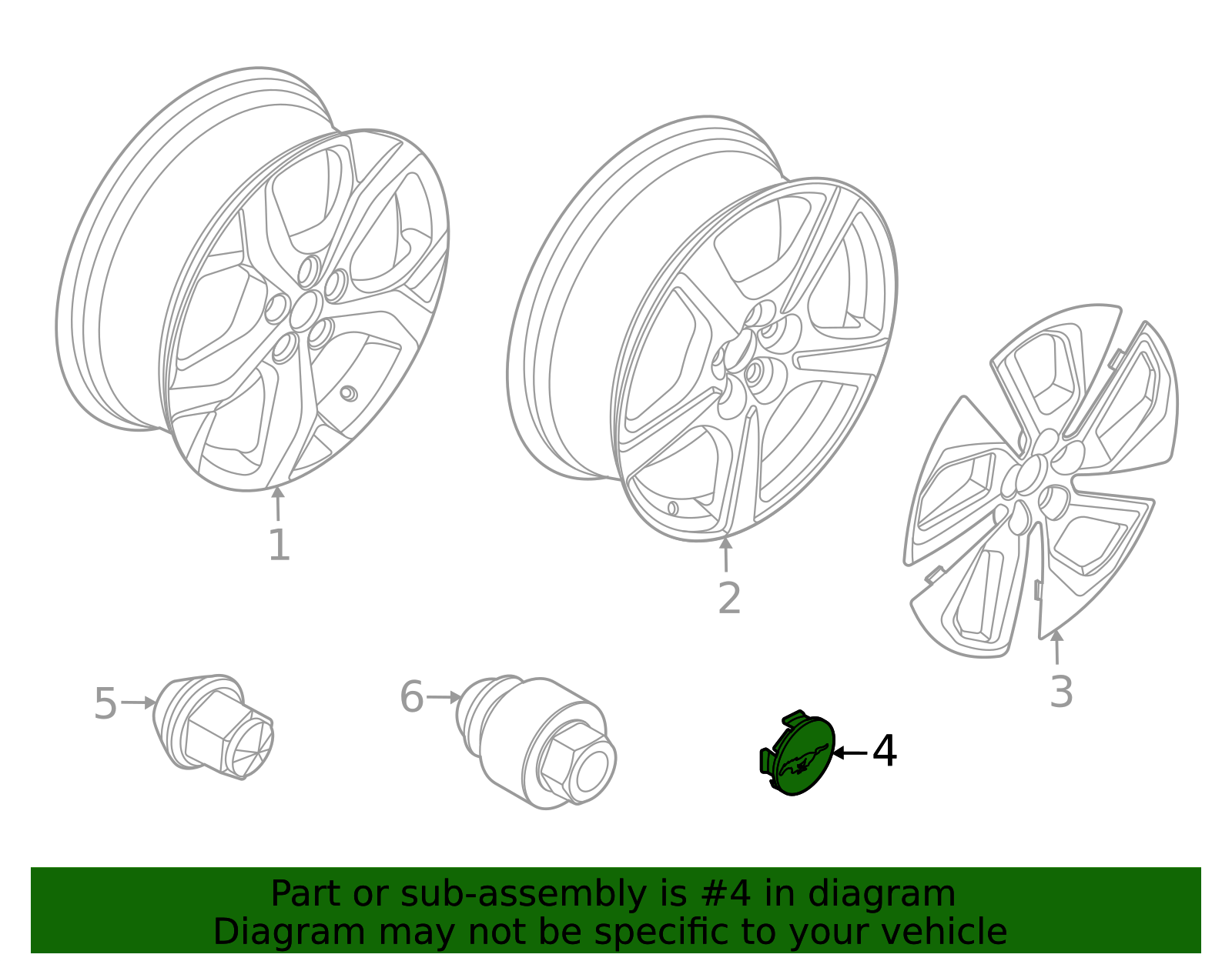 6M2Z-1130-G - 2024 Ford Mustang Mach-E - Center Cap | My Ford Parts