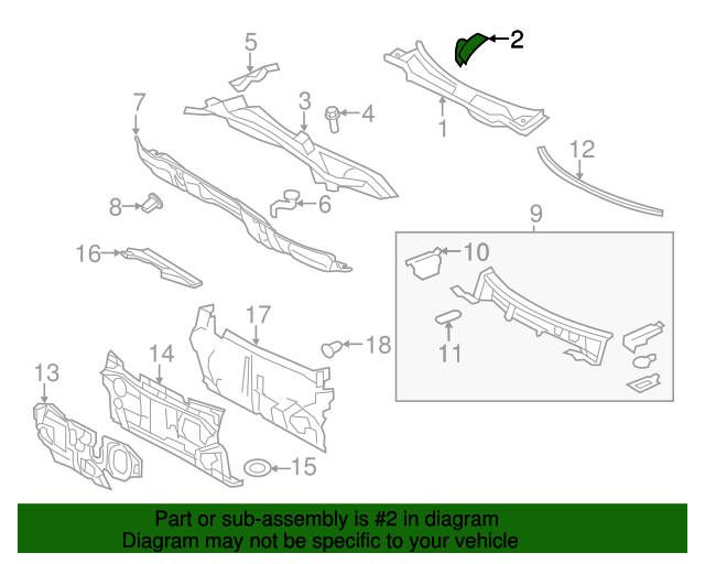 Toyota Cowl Grille Seal Part# 5386706060 | Toyota of Colorado Springs