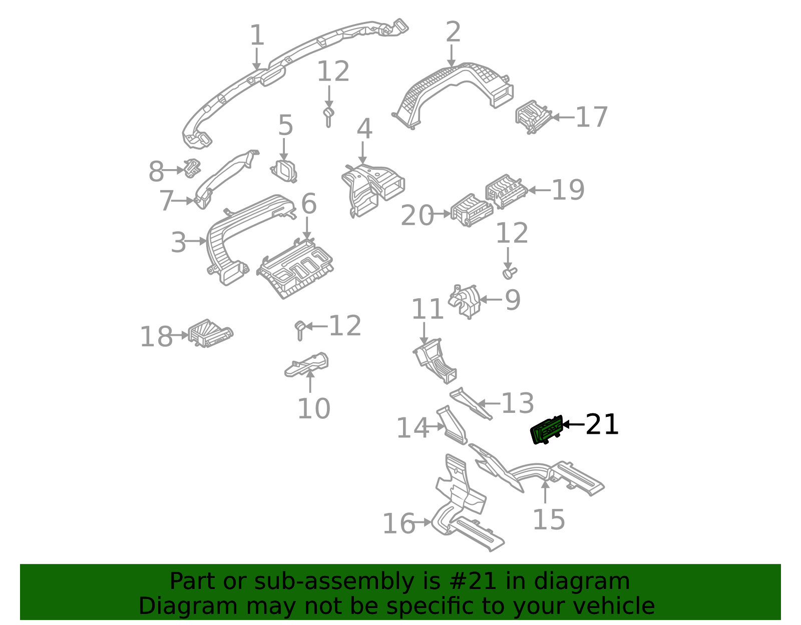 Genuine OEM Ford Part - Louvre Assembly Vent Air LJ7Z-19893-AK ...