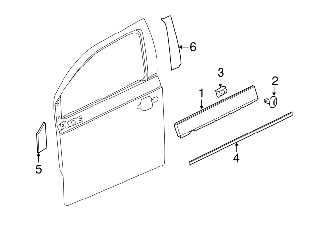 22953946 - Passenger Side Front Door Window Upper Molding 2011-2015 ...