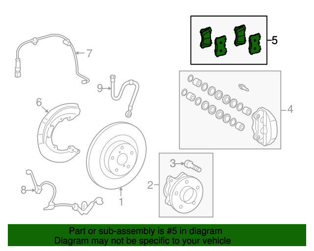 04465-0W151 - Disc Brake Pad Set 2010-2017 Lexus LS460 ...