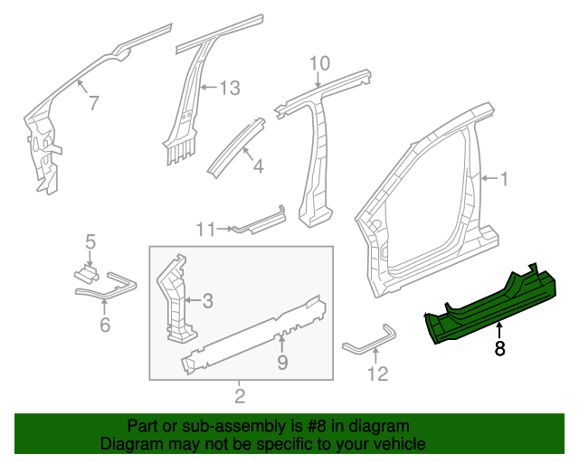 04631-TS8-A00ZZ - Panel, R Side Sill 2012-2015 Honda Civic | Honda ...