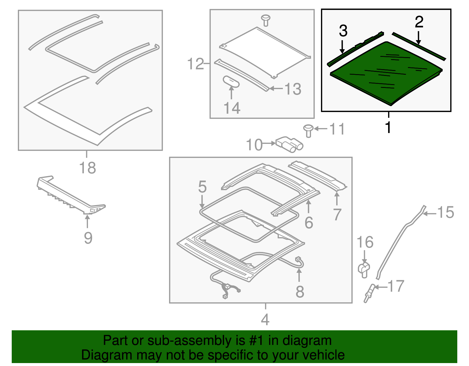 5GM-877-071 - Sunroof Glass - 2015-2020 Volkswagen | World VW Parts