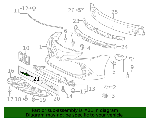 53851-06140 - Bumper Cover Insulator - 2018-2020 Toyota Camry | OEM ...