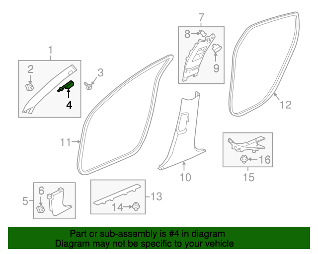 84102-TVA-A01ZB - Cap R Front Pillar *NH882L* (Platinum Gray) - 2018 ...