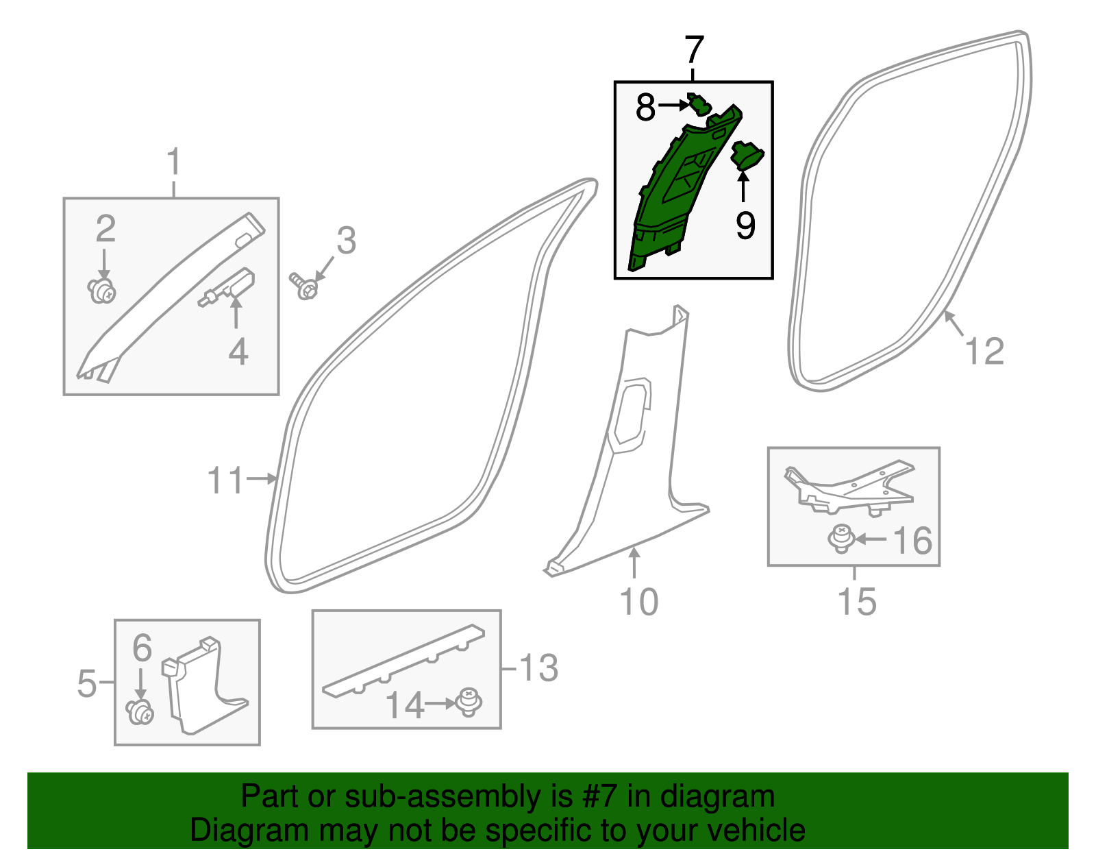 84161-TVA-A01ZB - Garnish Assembly L Center Pillar (Upper) *NH882L ...