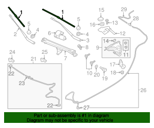 95B-998-001-A - Wiper Blade 2015-2024 Porsche Macan | Delaware Porsche ...