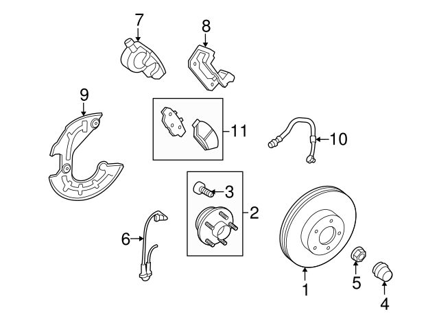 CR3Z-2001-B - Brake Pads Front 2011-2014 Ford Mustang | AutoNationParts.com