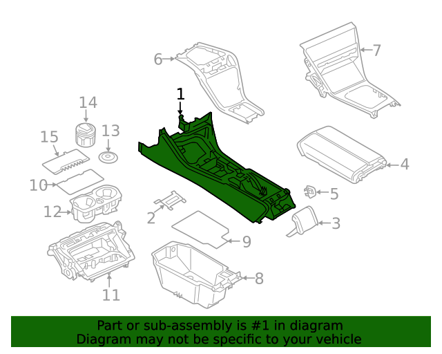Genuine BMW 51-16-8-094-355 | Center Console | FREE Shipping on Most ...
