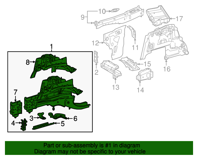 2016-2021 Mercedes-Benz Apron/Rail Assembly 213-620-87-00 | MB Online Parts