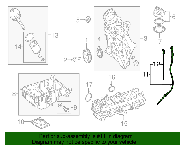 274-010-88-06 - Engine Oil Dipstick Tube 2015-2020 Mercedes-Benz ...