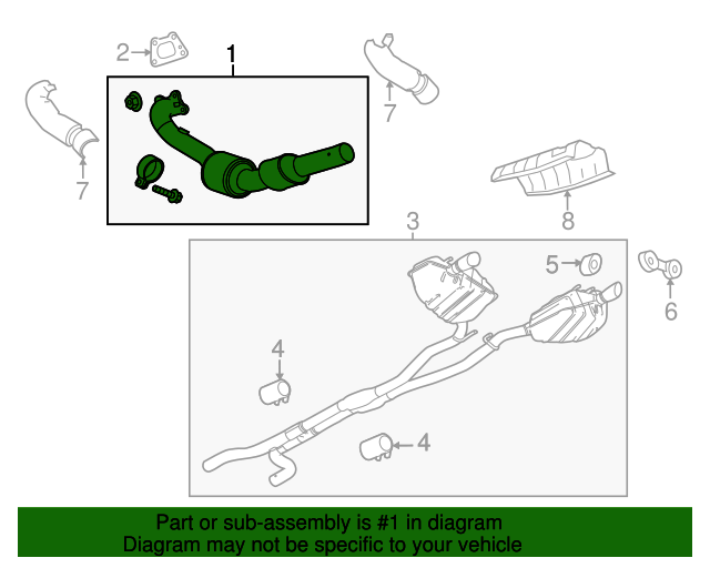 2012-2015 Chevrolet Camaro Passenger Side 3-Way Catalytic Converter ...