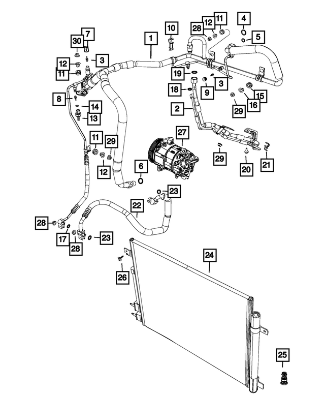 MOPAR A C SUCTION AND LIQU LINE - 68322289AE - 68322289AE | Mopar ...