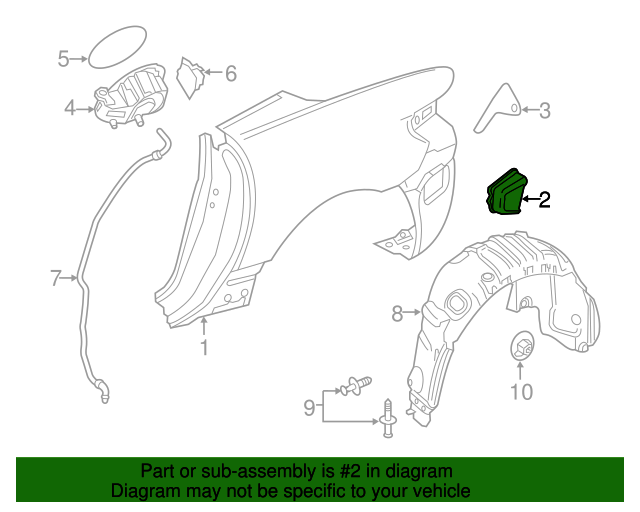172-830-07-00 - Quarter Panel Vent 2012-2020 Mercedes-Benz ...