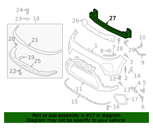 2020-2021 Kia Soul OEM NEW 20-21 Kia Soul Front Bumper Beam Complete w ...