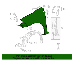 2014-2019 Toyota Corolla Fender 53801-02180 | Millennium Toyota Parts