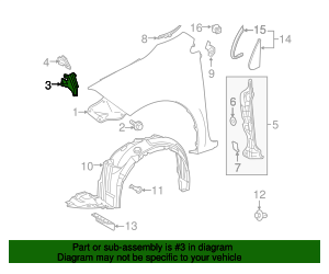 Genuine Toyota Fender Guide part# 53154-02020 for 2014-2019 Toyota ...