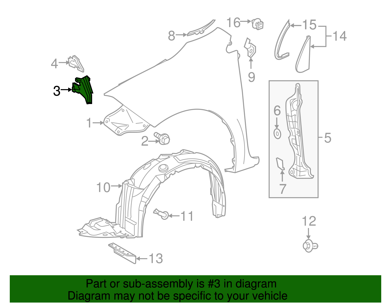 Genuine Toyota Fender Guide part# 53154-02020 for 2014-2019 Toyota ...