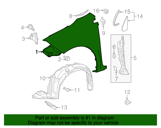 Toyota OEM Fender Part# 53802-02170 | OEM Vehicle Parts