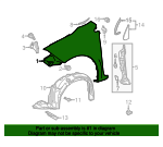 2014-2019 Toyota Corolla Fender 53801-02180 | Toyota Parts Center
