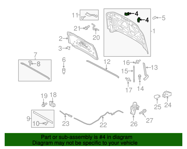 2011-2016 Ford Hood Bumper BC3Z-16758-A | TascaParts.com