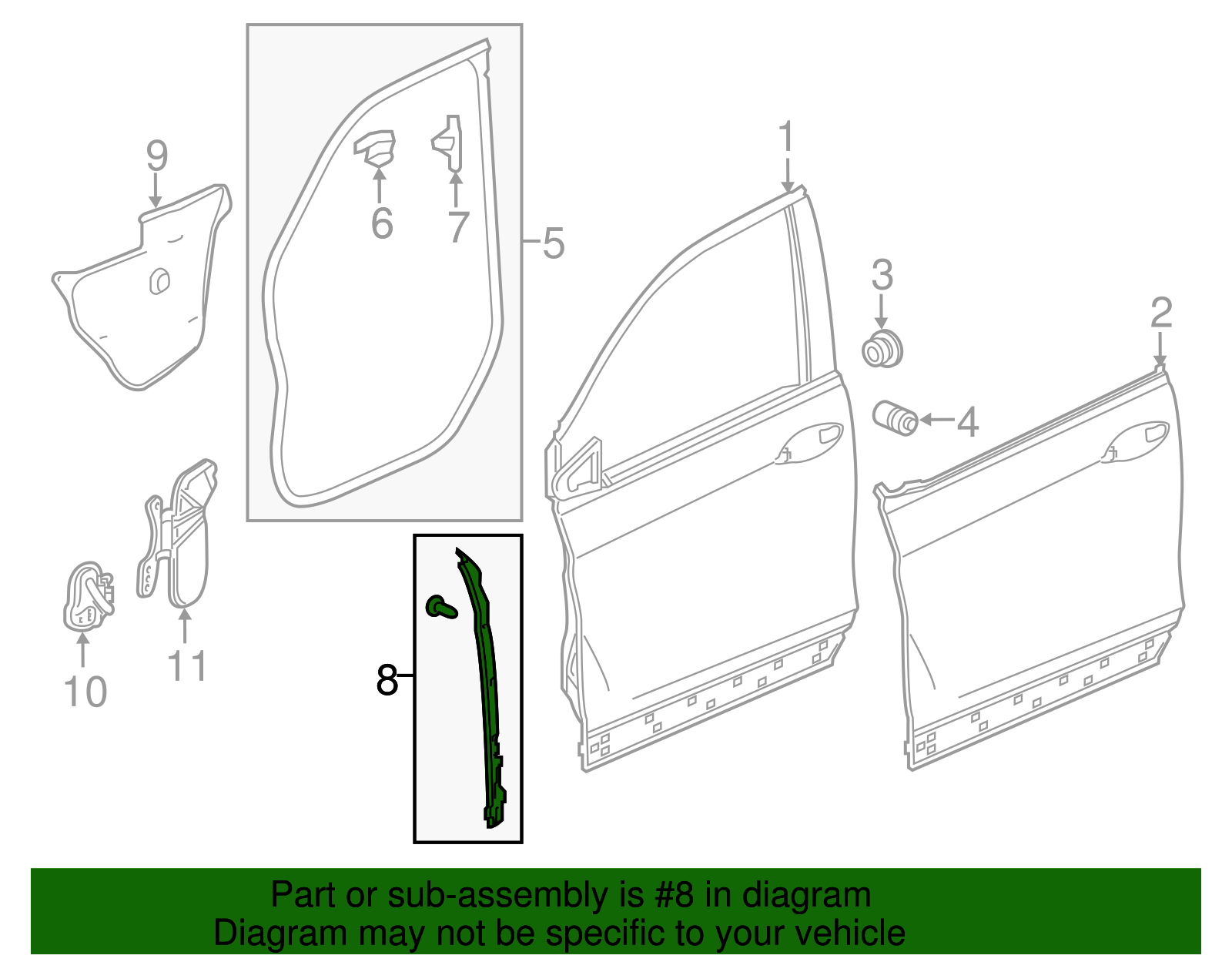 72336-TG7-A11 - Seal R Front Door Gap - 2019-2021 Honda Pilot | Honda ...
