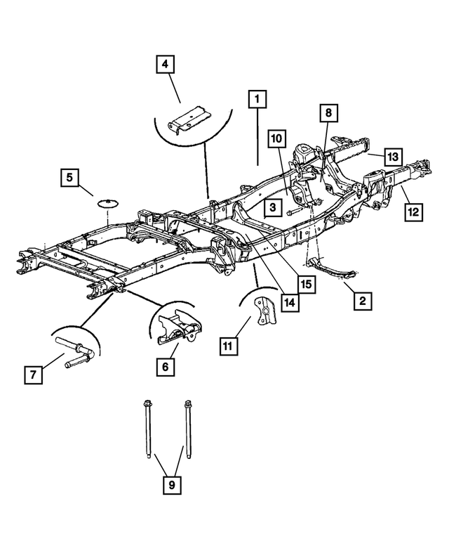 2007-2008 Dodge Ram 1500 Chassis Frame Assembly 55366289AS | Mopar Estores