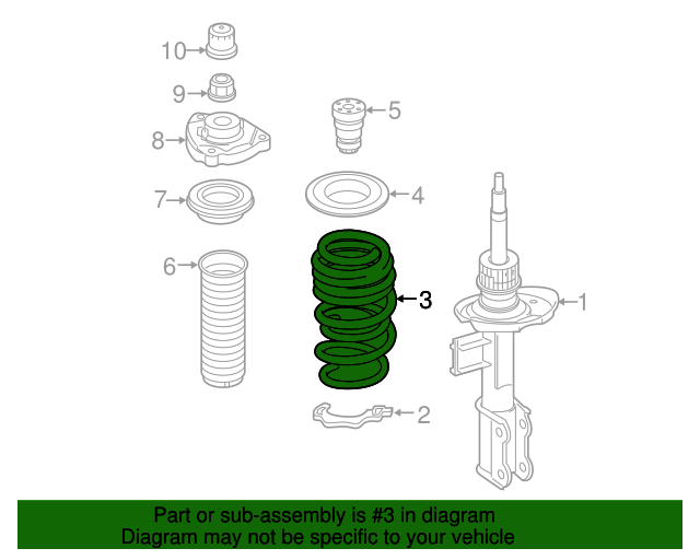 2017-2019 Infiniti QX30 Coil Spring 54010-5DA0A | Genuine Infiniti Parts