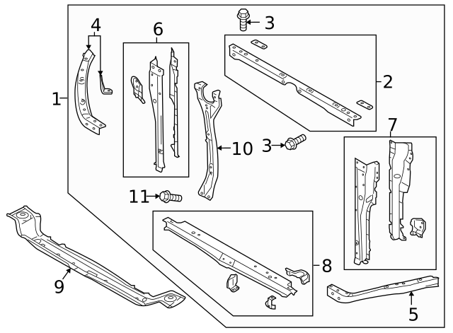 2019-2022 Subaru Ascent Radiator Support 53029XC00B9P | Subaru Parts ...