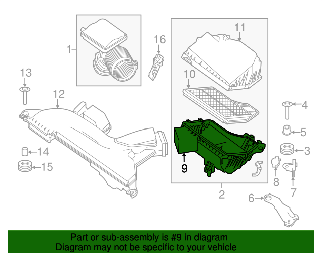 2013-2018 Nissan Altima Air Cleaner Housing 16528-3TA0B | TascaParts.com