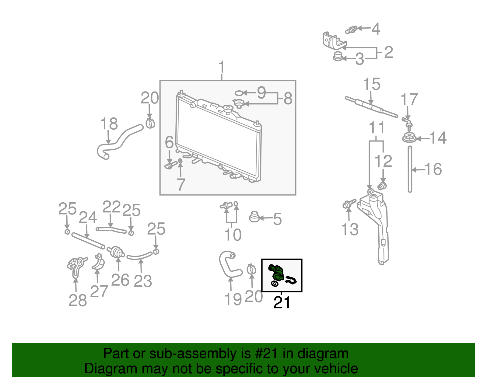 19503-RAA-A01 - Lower Hose Connector 2003-2015 Honda | Honda Parts Online