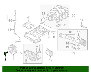 23127-3F301 - Engine Harmonic Balancer Bolt 2009-2022 Hyundai ...